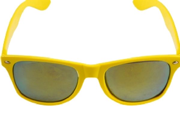 Yellow Neon Wayfarer Glasses With Mirrored Lense Party Supplies From Novelties Direct